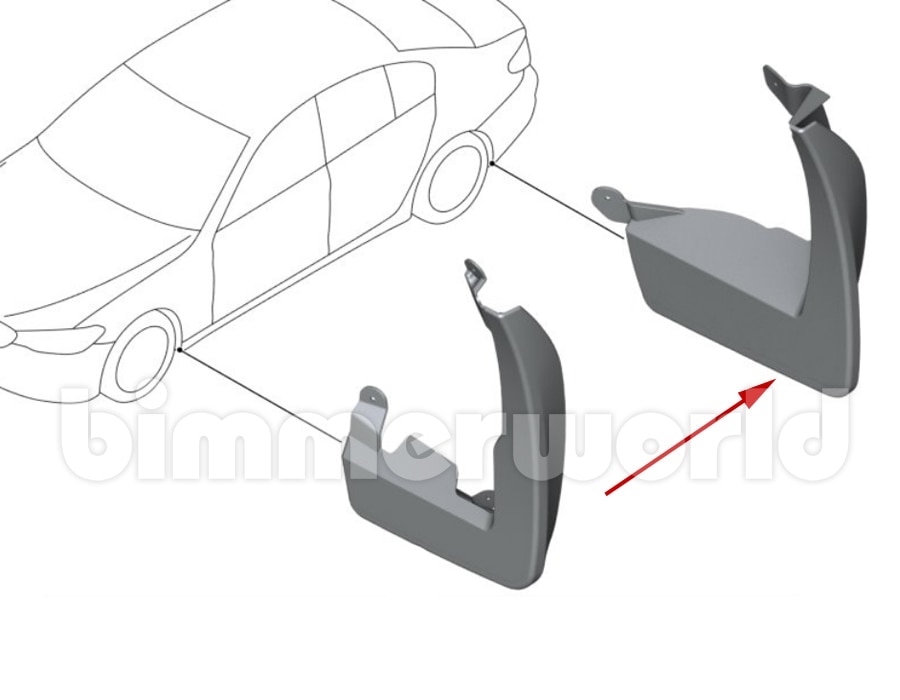 Genuine BMW Rear Mud Flap Set - G30 Base - 82162413633