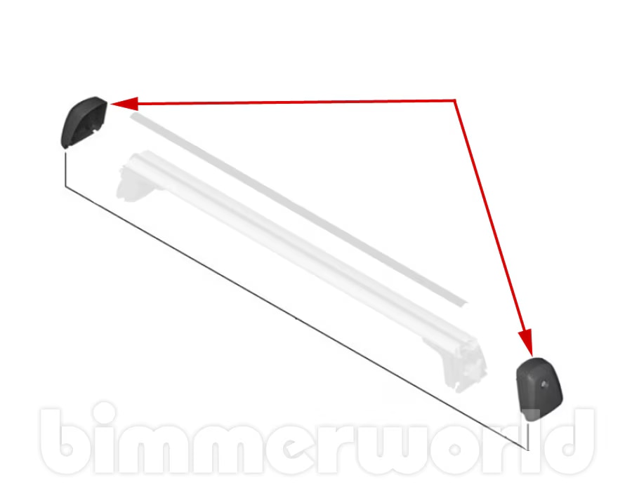 Set of End Caps for Genuine BMW Roof Bar - 82792457344