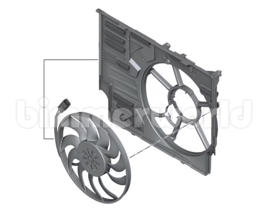 Genuine BMW Electric 850W Cooling Fan B48P Engine X1 X2 28i