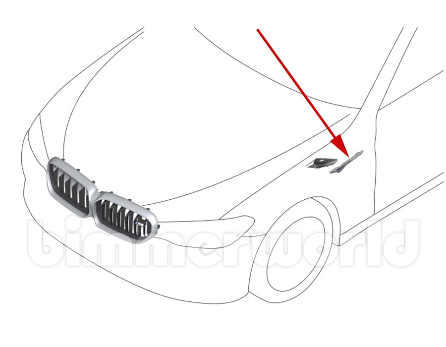 Genuine BMW Gold Bronze Trim for Left Front Fender Air Vent
