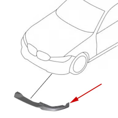 G20 M340i LCI M Performance Front Splitter Attachment BMW 51195A4B369