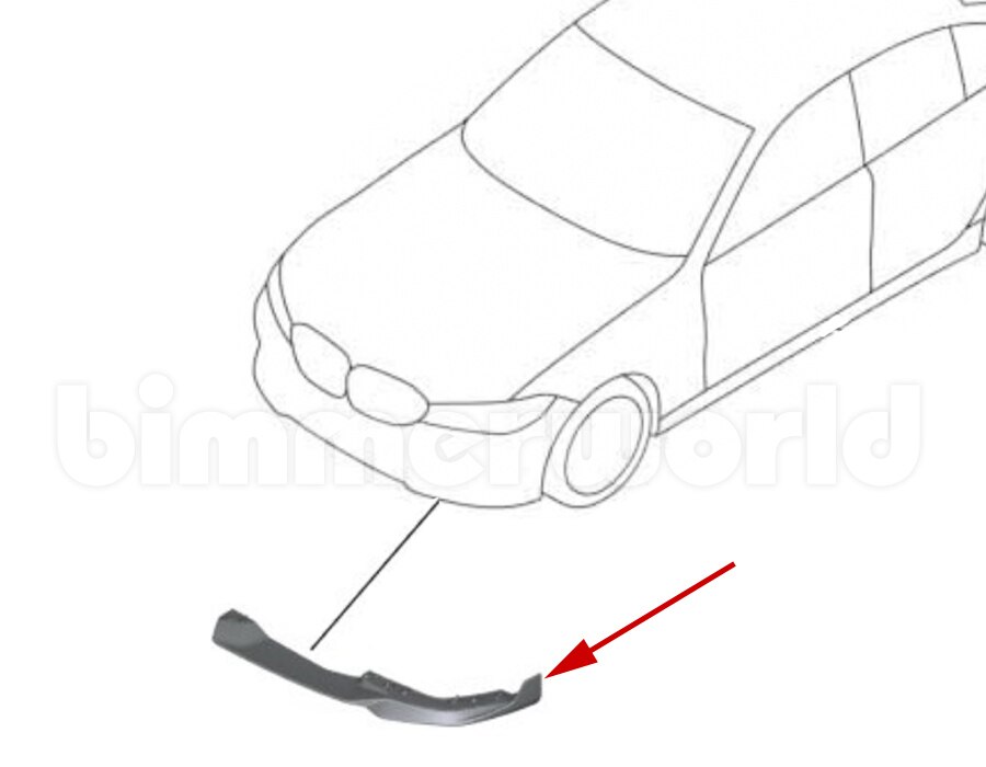 G20 M340i LCI M Performance Front Splitter Attachment BMW 51195A4B369