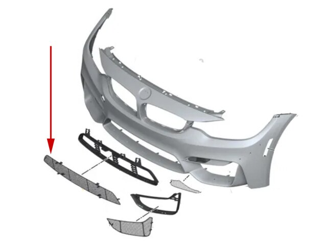 Center Protecting Grille for Radiator - M4 GT4 - 51118431628