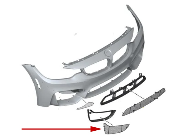 Right Protecting Grille for Radiator - M4 GT4 - 51118431630