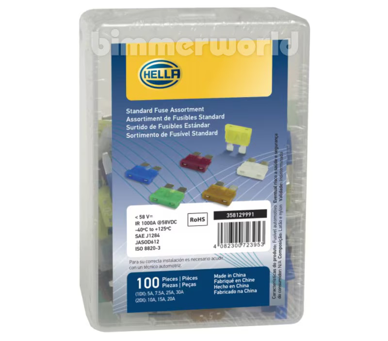 Hella Automotive Fuse Assortment Kit - 100pc Standard ATO/ATC/Blade