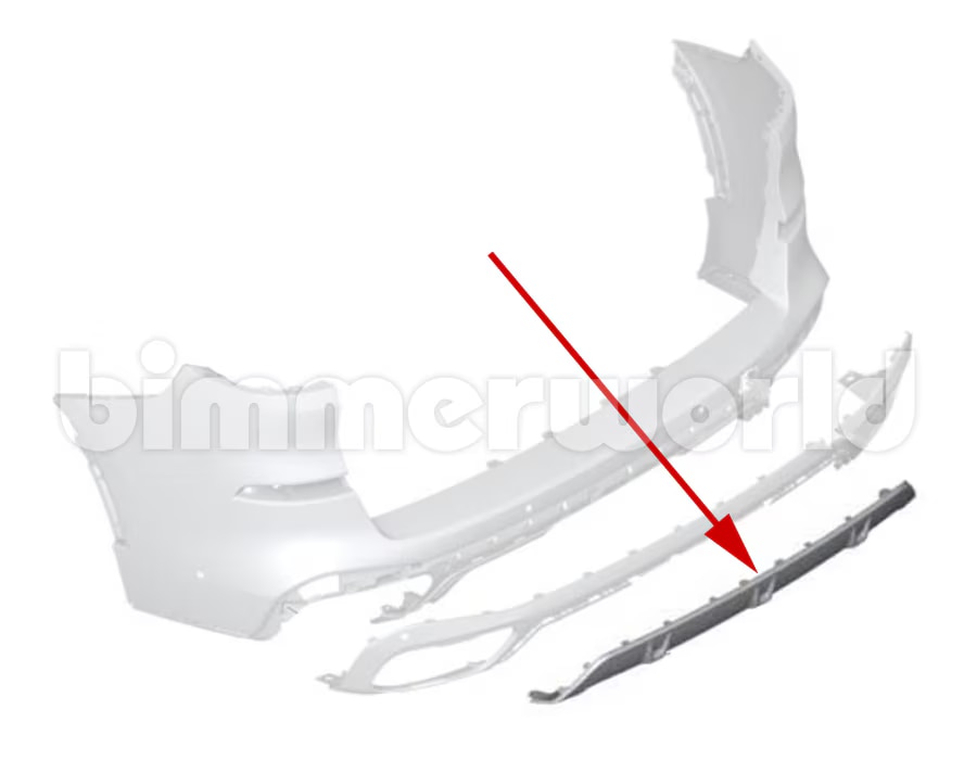 Genuine BMW Trim Cover for Rear Bumper Tow Hitch for G05 X5 M Sport
