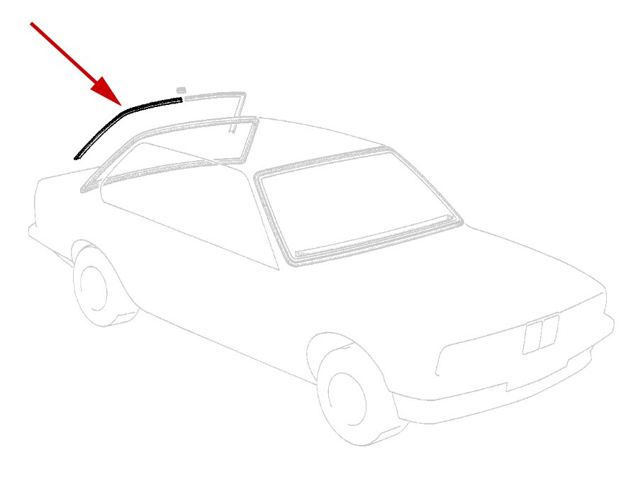 Genuine BMW Right Rear Windshield Trim Strip, BMW E30 M3 (1988-1991)