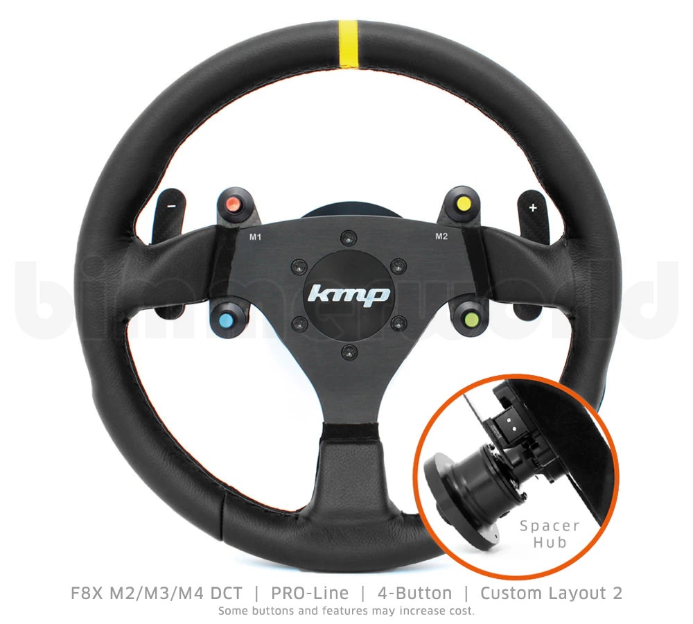 KMP Racing Steering Wheel / Gen2 / 4 Button / Leather - F8X M2 M3 M4