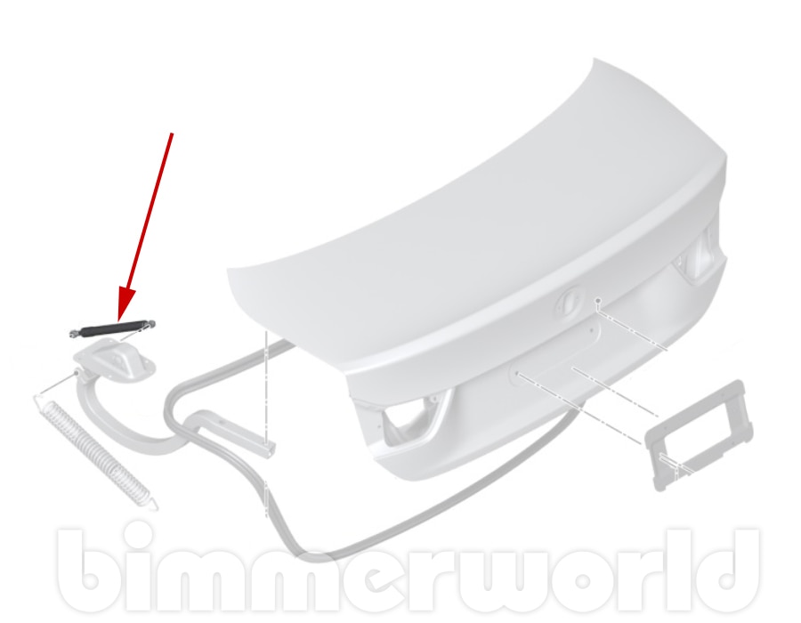Trunk Lid Shock as Pressurized Spring Genuine BMW F32 4-Series & F82 M4 ...