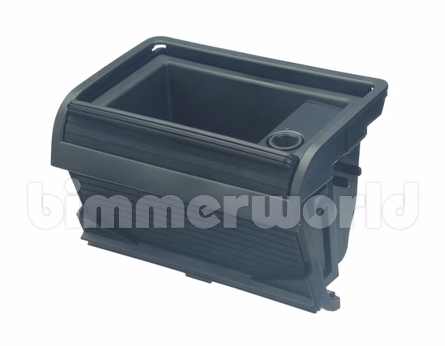 URO Parts Rear Console Tray with Sliding Cover Black for BMW E46 3-Series