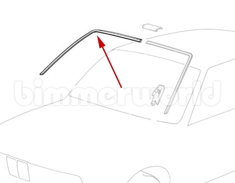 Windshield Decorative Frame Front Right BMW E34 525i 530i 535i 540i M5