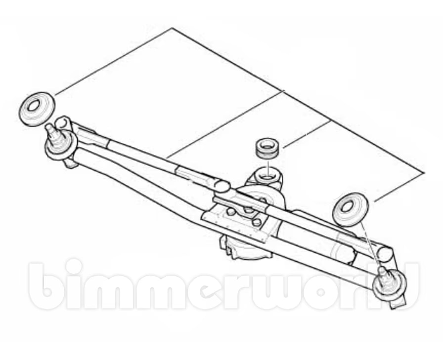 Windshield Wiper Linkage, Genuine BMW - E46 3-Series (1999-2006)